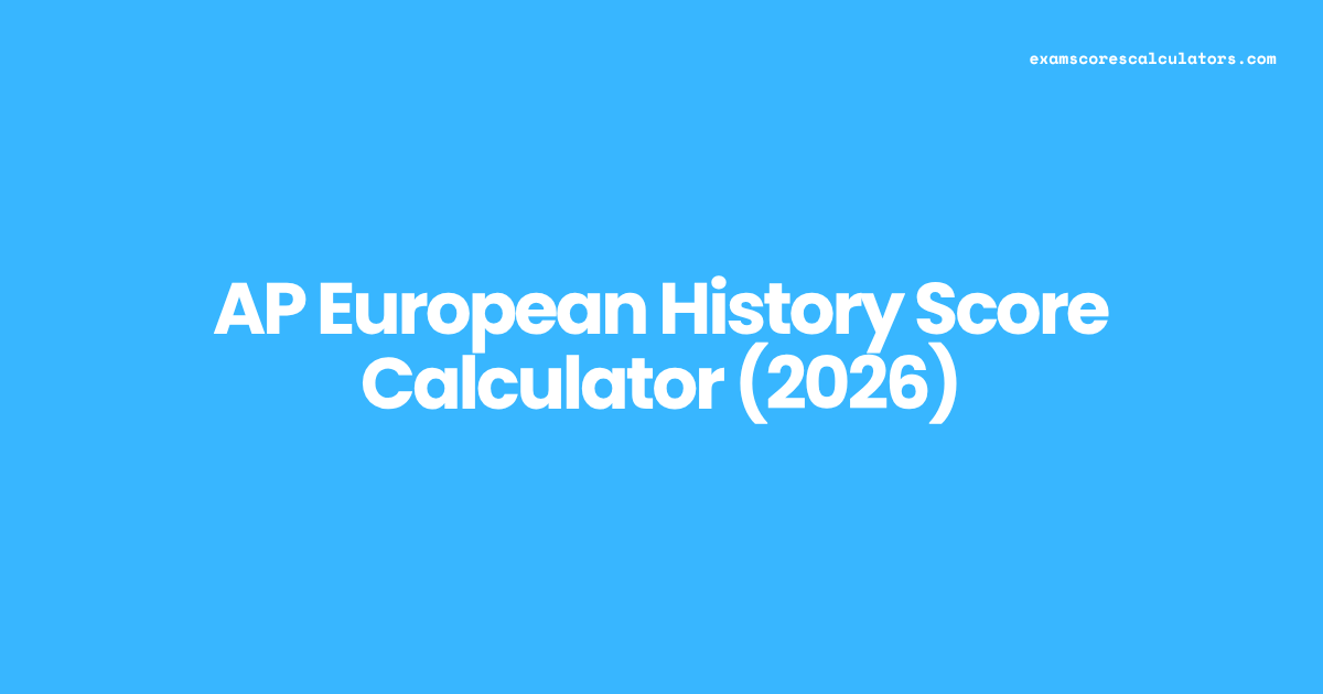 AP European History Score Calculator (2026)
